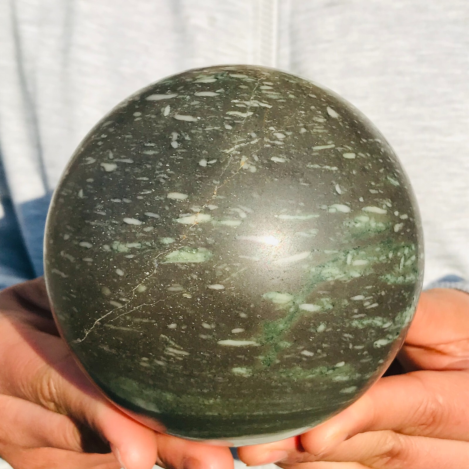 1693g Large Natural Zebra Jasper Quartz Crystal Ball Specimen Healing ...