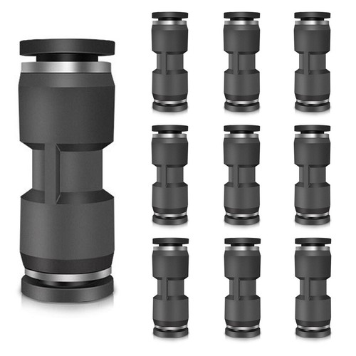 10x Push To Connect Air Fittings Tube 3/16" Od Straight Air Line Union ...