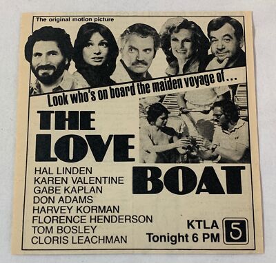 1980 KTLA tv ad~ THE LOVE BOAT Gabe Kaplan, Karen Valentine, Hal Linden ...