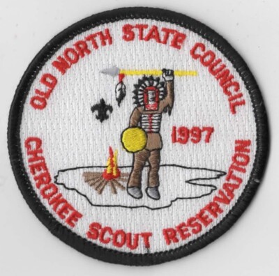 1997 Cherokee Scout Reservation Old North State Council BSA Patch BLACK ...