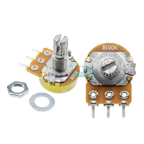 10PCS 100K OHM Linear Taper Rotary Potentiometer Panel pot B100K 15mm 3 ...