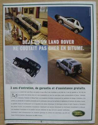 Publicité Papier - Voiture Land Rover De 1999 | eBay