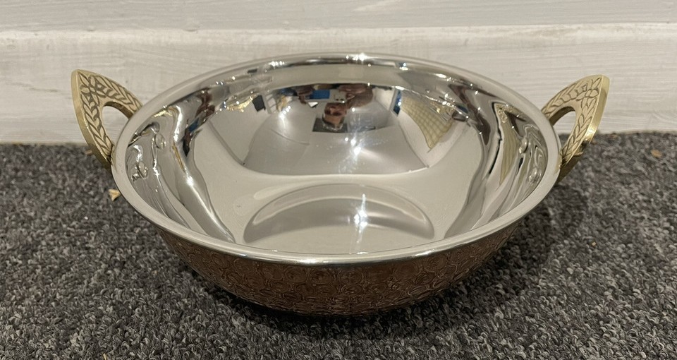 Hammered Copper Balti Dish Indian Curry Kadai Karahi Bowl Traditional ...