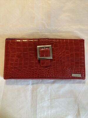 MICHE Bag shells Classic base Purse Magnetic Shell Red Leather Snake ...