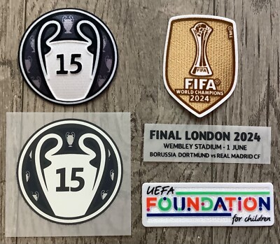 Real Madrid 15 Champions League 2024/25 Arm Sleeve Patch badge Set | eBay