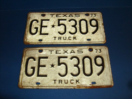 TEXAS LICENSE PLATES 1973 TRUCK PLATES ORIGINAL CONDITION | eBay