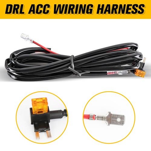 DRL Wiring Harness Kit Halo Ring LED Headlight Daytime Running Light ...