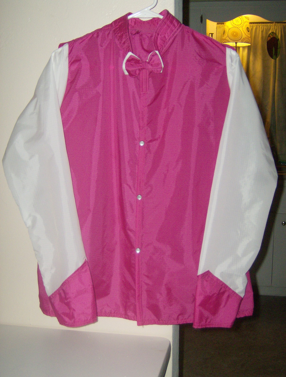 HORSE RACING JOCKEY SILKS PINK & WHITE NYLON OR SATIN SURGED SEAMS | eBay