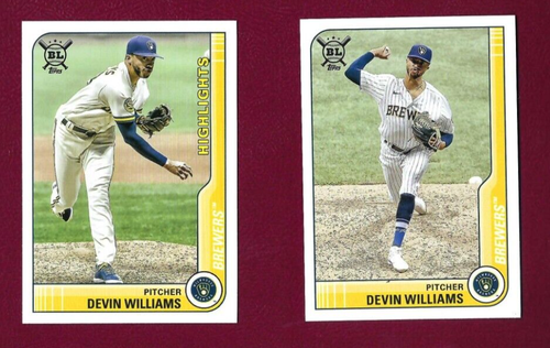 2021 Topps Big League #132 & 291 Devin Williams Milwaukee Brewers ...