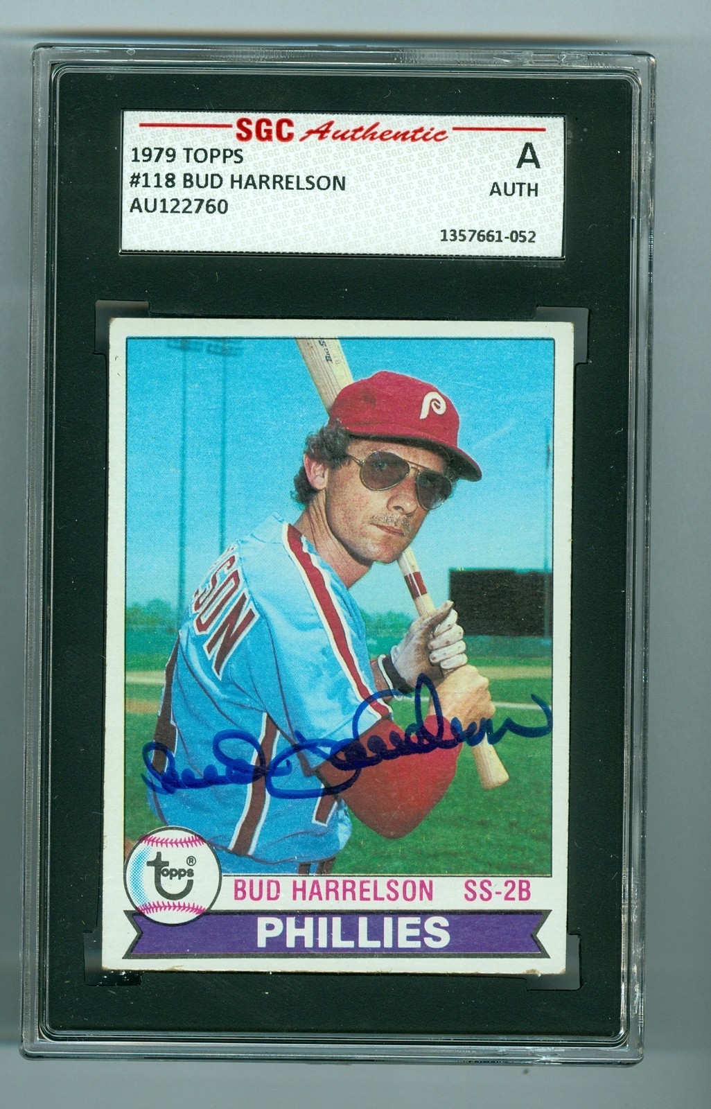 Buddy Harrelson Autographed 1979 Topps card #118 Phillies SGC Slabbed ...