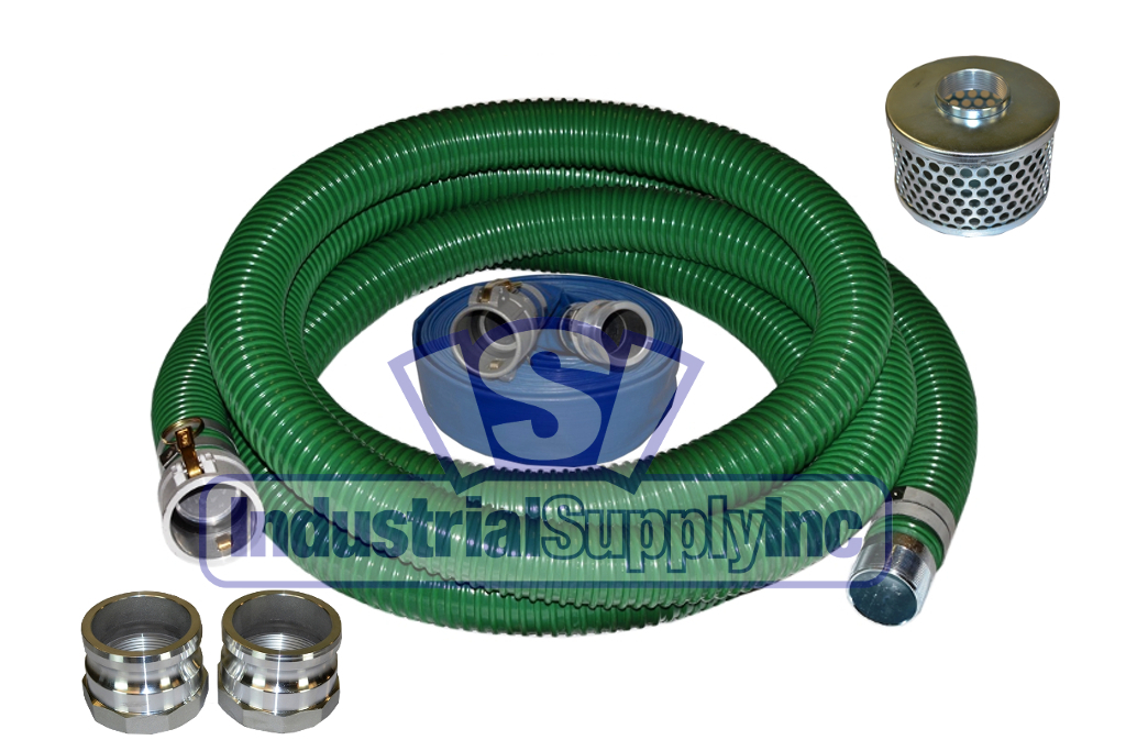 2"x20 ft Heavy Duty Green SuperFlex Complete Hose Kit W/50' Blue ...
