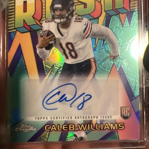 2024 Topps Chrome Football Caleb Williams RC All Etch Rookie Rush Auto ...
