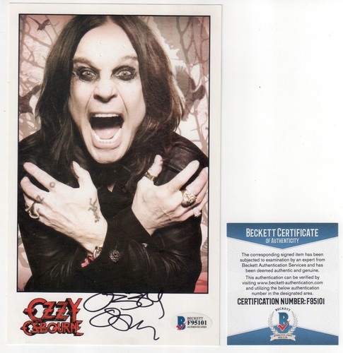 OZZY OSBOURNE Signed 5x8 Photo BECKETT Certified Authentic Autograph ...