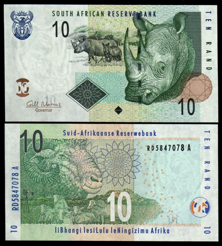 South Africa 10 RAND P-128B ND 2009 Animal RHINO Sheep UNC Wildlife ...
