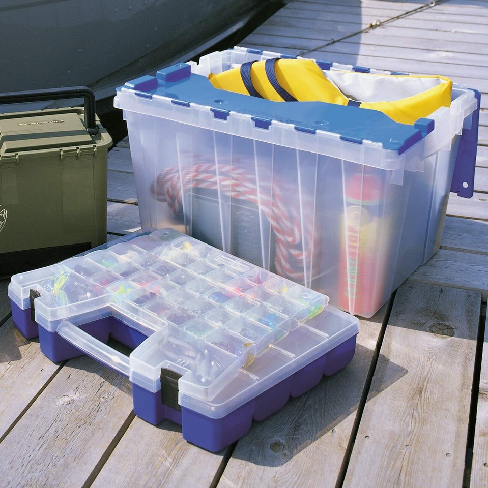 Akro-Mils 66486 12-Gallon Plastic Stackable Storage KeepBox Tote ...
