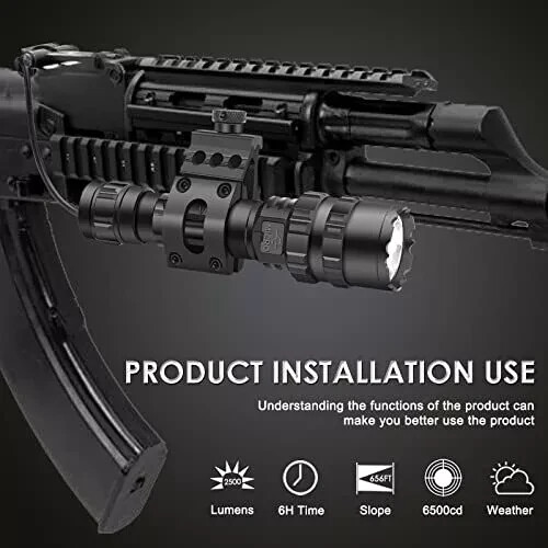 TDT Tactical Flashlight 3000 Lumen LED Tactical Light Comes with IPX7 ...