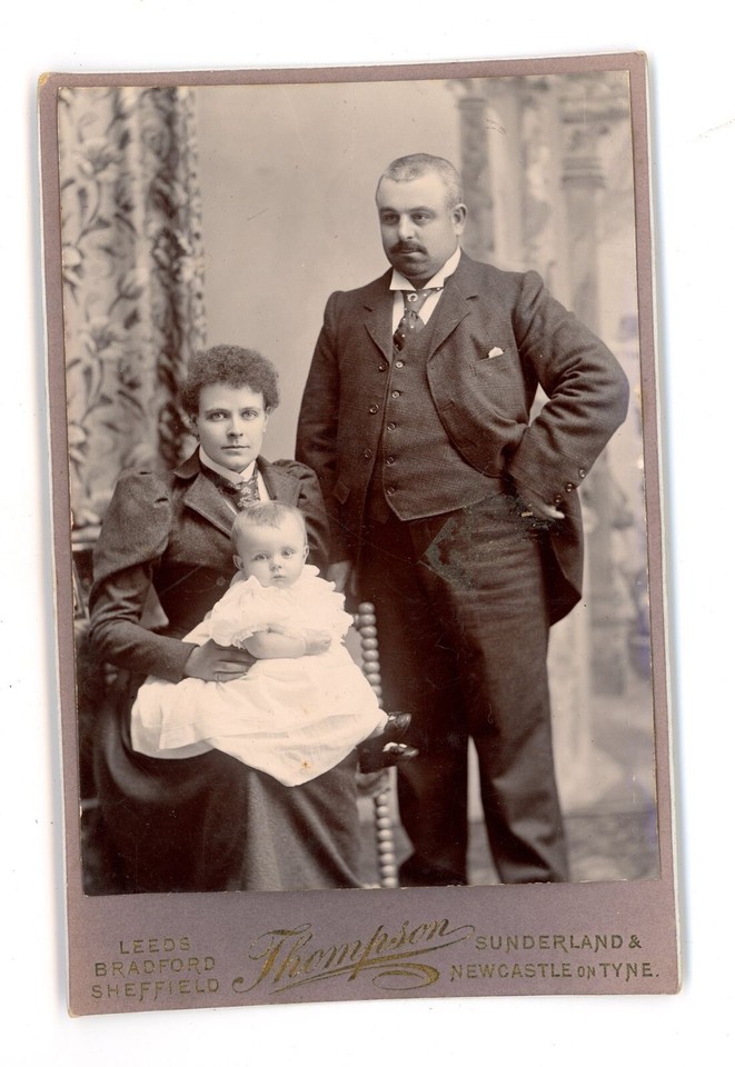 Antique Cabinet Card Thompson Leeds family portrait group Victorian #22 ...