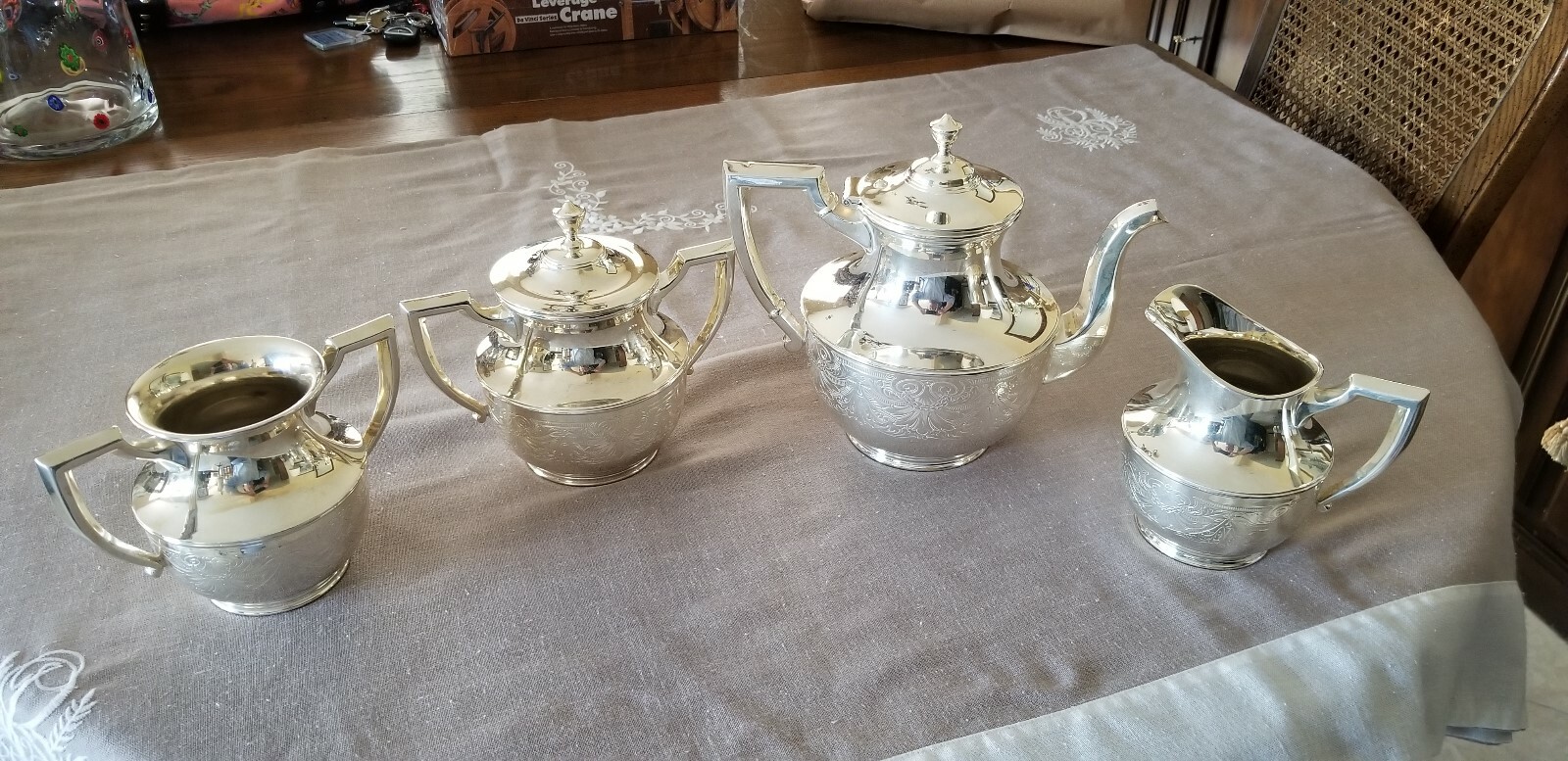 Antique Silver Plate Tea Set / Service By Wallace Bros Silver Co V571 ...