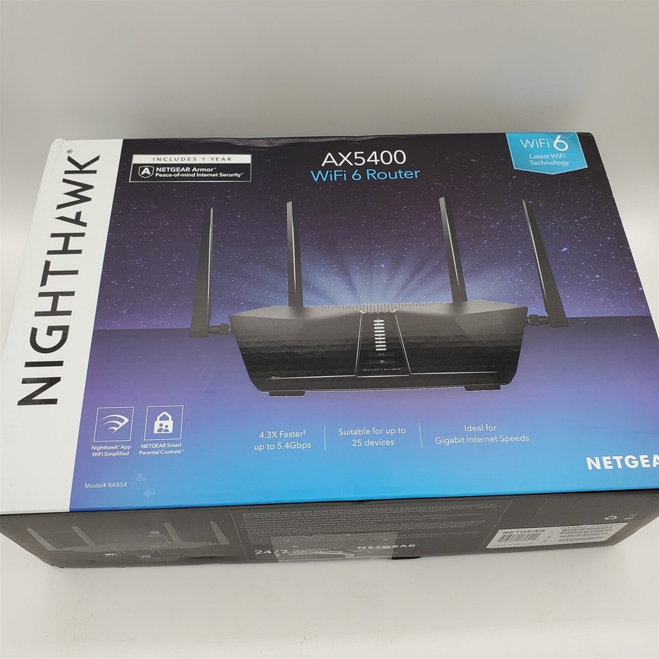 NETGEAR Nighthawk 6Stream Dual-Band WiFi 6 Router (RAX54S) AX5400 ...