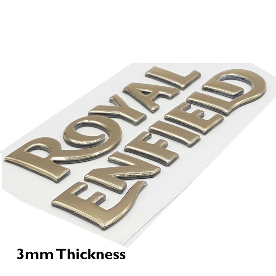 Suitable For Royal Enfield Chrome Tank Sticker Set Script Plastic.. | eBay