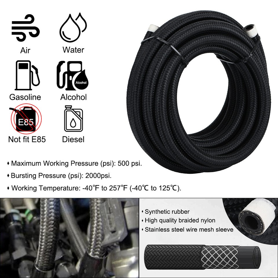 AN6 Fitting Inline Fuel Filter Hose Clip Pipe Line Kit 5M Fuel Petrol ...