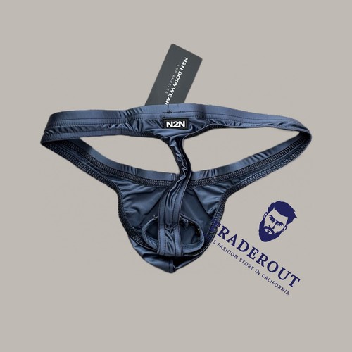 N2N Bodywear Men navy blue Matte Satin Maverick swim thong underwear ...