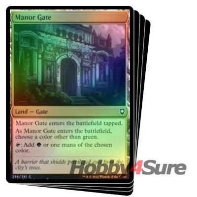Foil Manor Gate X4 M/NM Magic MTG Commander Legends: Battle For Baldur ...