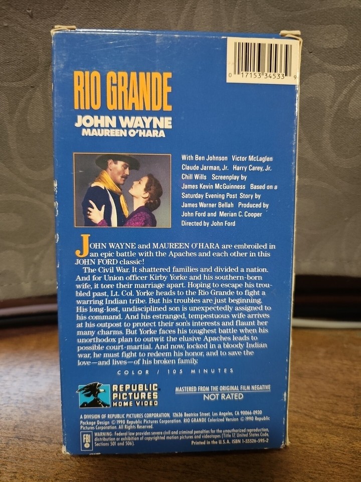 Rio Grande (VHS, 1994, Colorized Version) 17153345339 | eBay