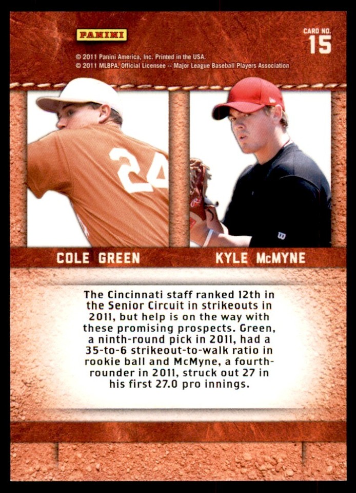 2011 Donruss Elite Series Cole Green/Kyle McMyne Baseball Cards #15 | eBay