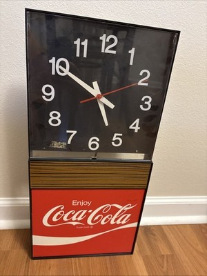 Coca Cola Analog Electric Wall Clock 1982 By Ridan Display WORKS | eBay
