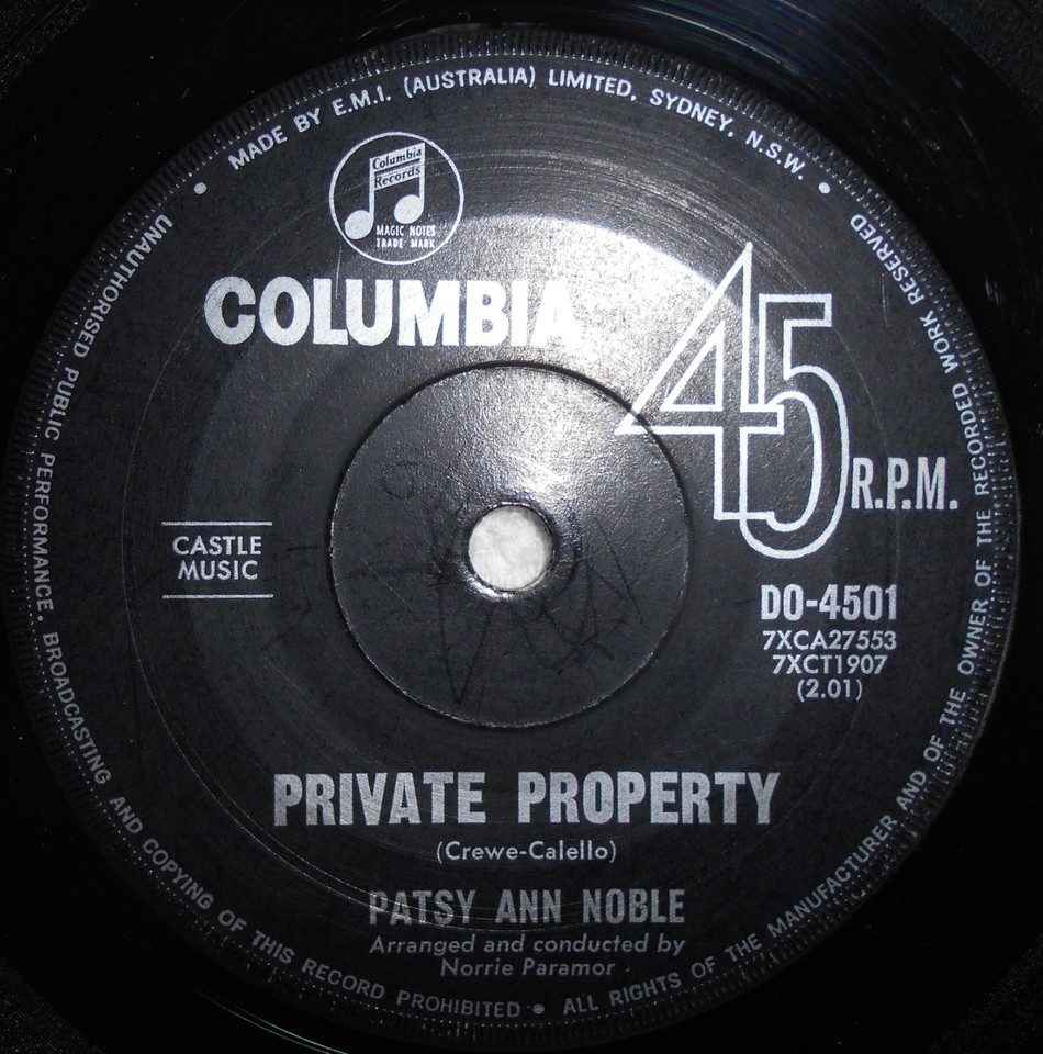 PATSY ANN NOBLE "CRACK IN THE DOOR/PRIVATE PROPERTY" RARE OZ PROMO ...