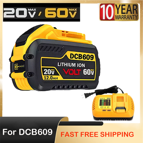 20V 60V MAX 12Ah Lithium Ion Battery DCB609-2 For Dewalt rechargeable ...