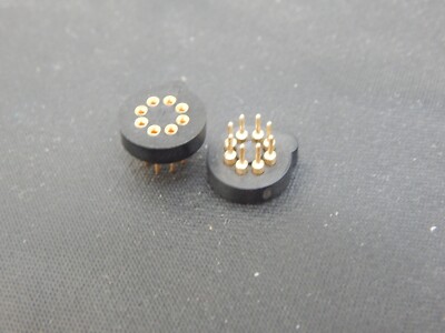 SIGNETICS 8 PIN MACHINED PIN BLACK TO-5 METAL CAN IC SOCKET - LOT OF 2 ...