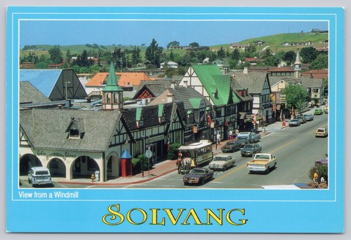 Solvang CA California, View of Street from a Windmill, 4x6 Continental ...