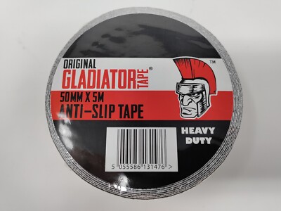 1 x Roll Black Gladiator Anti-Slip Tape 5mx50mm Heavy Duty Grip Sticky ...