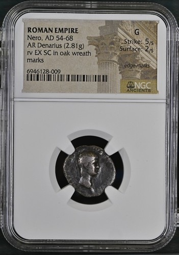 Roman Empire - Nero - AD 54-68 - Silver Denarius - NGC G - RIC:18/23 | eBay