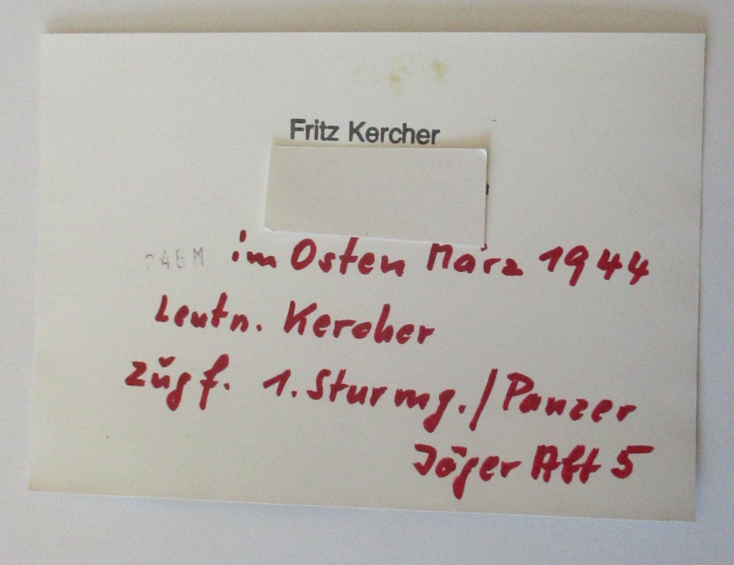 WW2 GERMAN ARMY KNIGHTS CROSS RECIPIENT FRITZ KERCHER SIGNED PHOTO ...