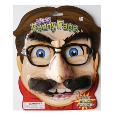 Toysmith Wind-Up Funny Face Toy Wiggling eyebrows and moustache, NEW by ...