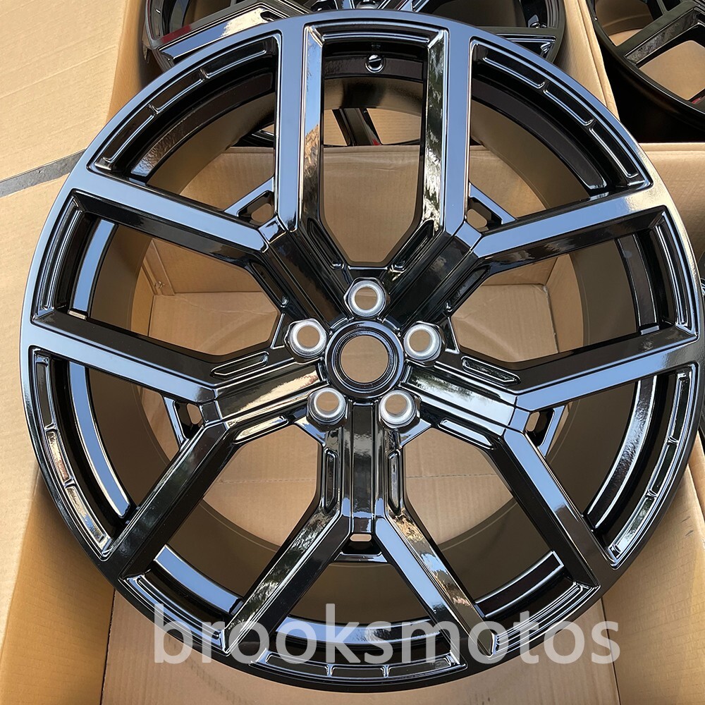 22" NEW GLOSS BLACK 5 SPOKE WHEELS RIMS FITS FOR 2019+ LAND ROVER ...