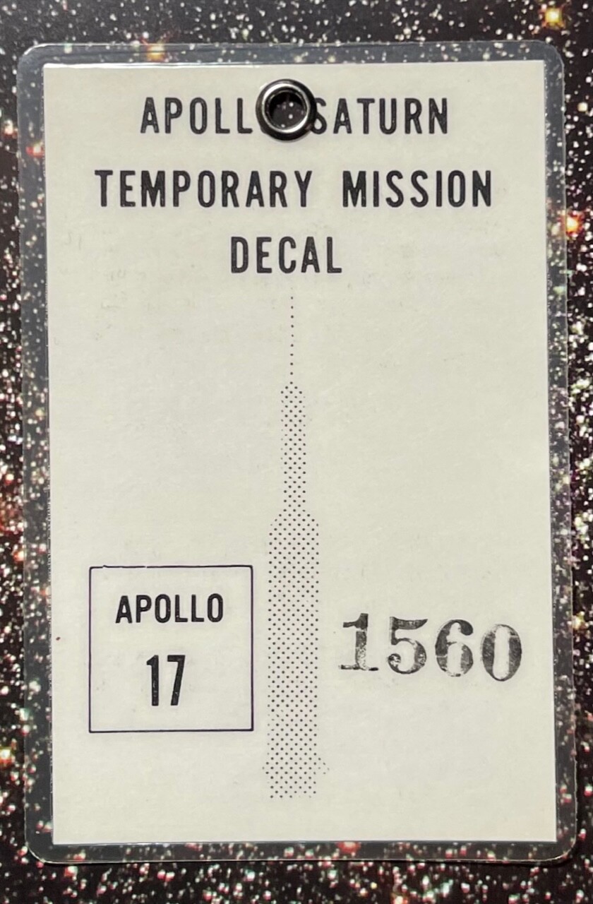 APOLLO 17 TEMPORARY MISSION DECAL LAMINATED BADGE | eBay