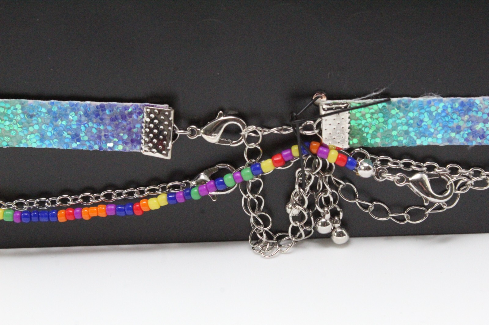 Rainbow 3-Piece Choker Necklace BODY RAGE by Spencer's Pride Multicolor ...