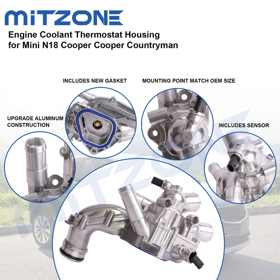 Mitzone Engine Coolant Thermostat Housing for Mini N18 Cooper Cooper ...