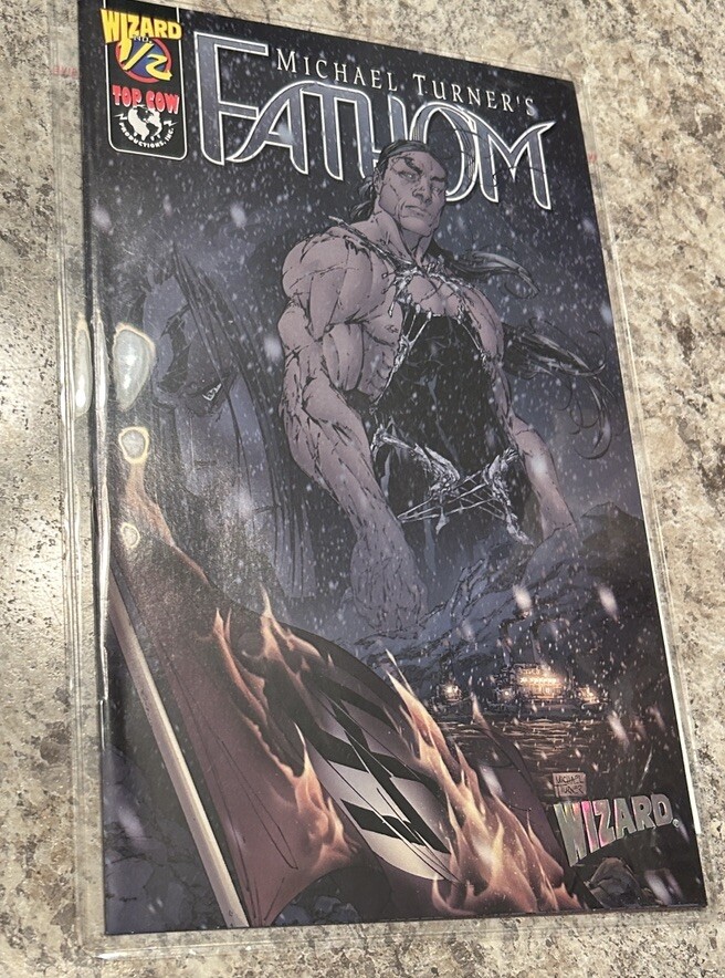 FATHOM #1/2 Wizard Magazine w COA 2001 Marvel Comics Plastic Sleeve NM ...