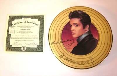Elvis Presly Jailhouse Rock Plate Bradford Exchange Solid Gold Elvis ...