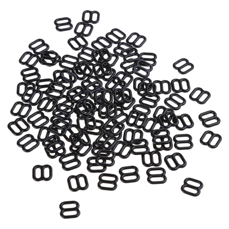 100pcs Metal Lingerie Adjustable Sewing Bra Sliders Rings Buckles DIY ...