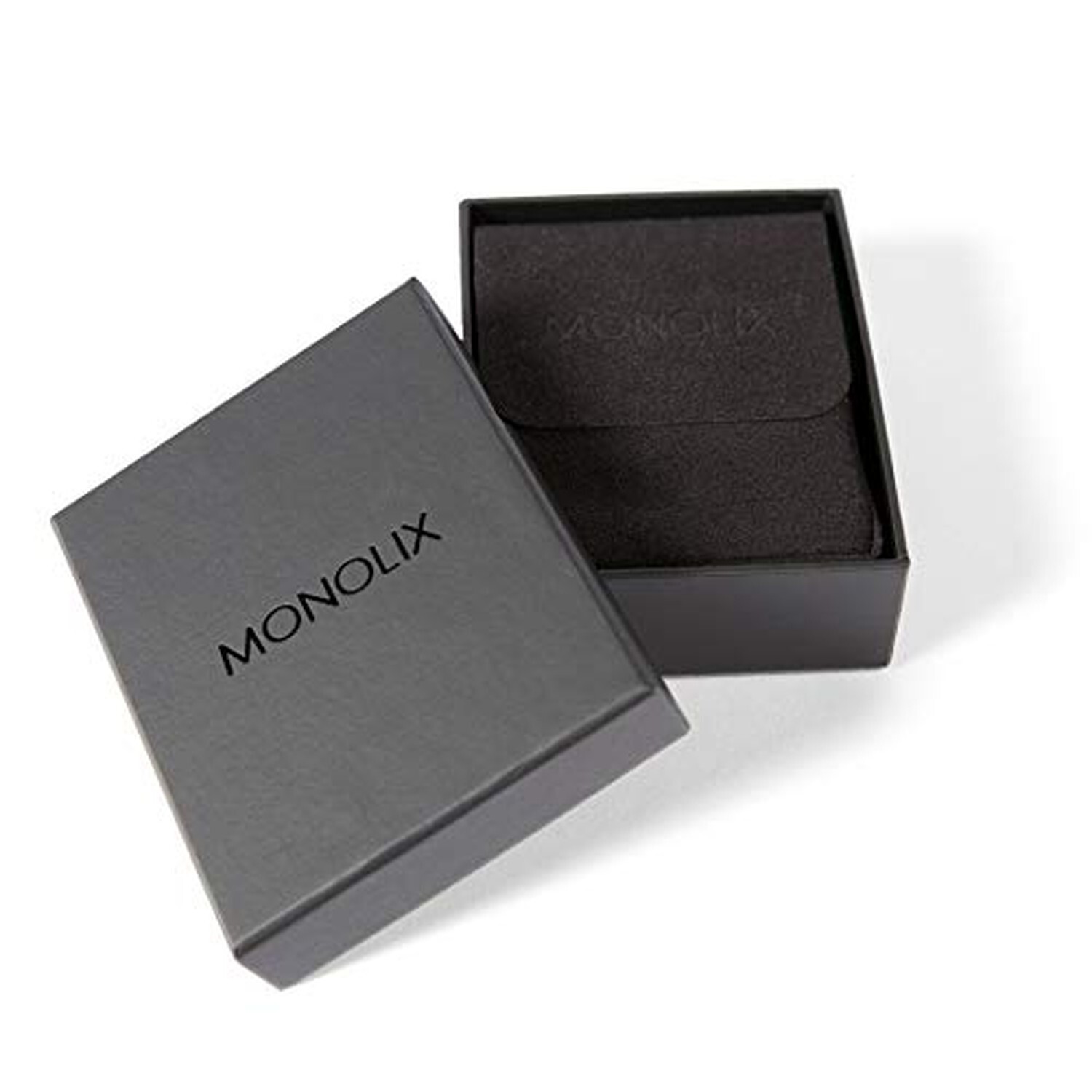 MONOLIX Slim Engagement Ring Box, Thin Unique Sliding Lid, Elegant ...