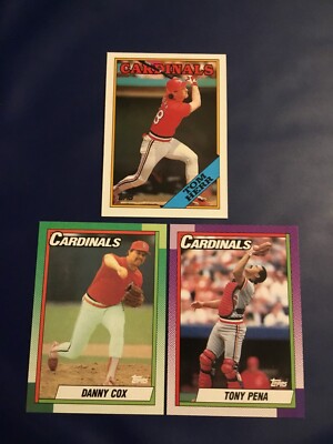 1988 & 1990 Topps #310 #115 #184 COX, TOM HERR, TONY PENA Lot 3 ...