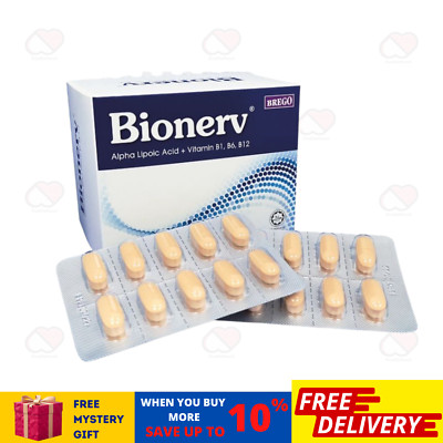 2 X Bionerv 60's Alpha Lipoic Acid, Vitamin B1, B6, B12 Reduces Nerve ...