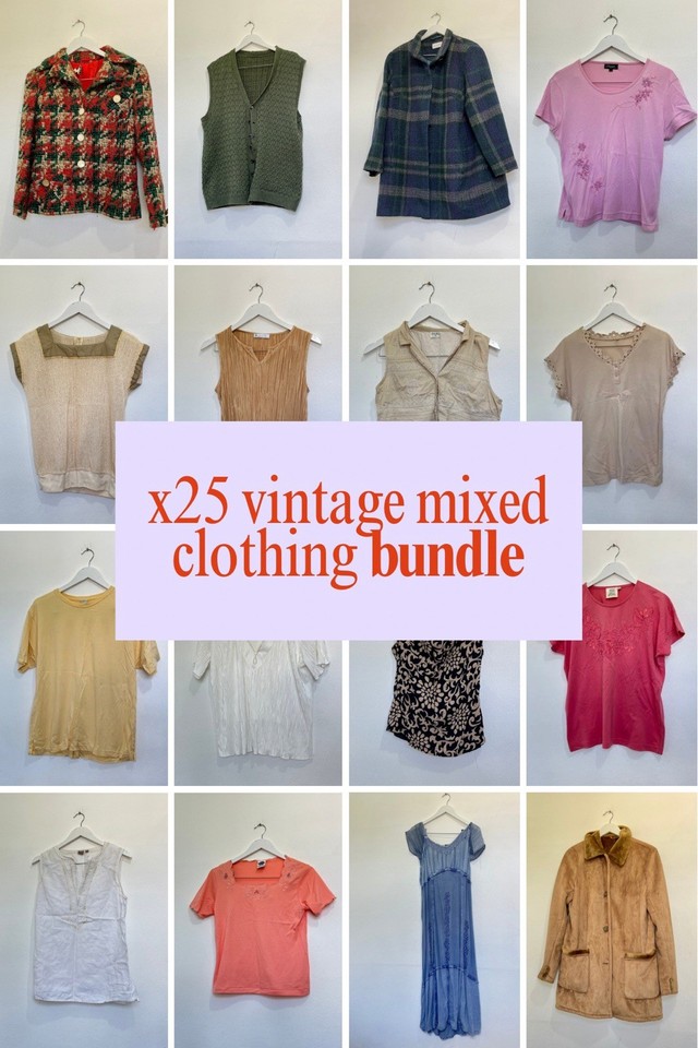 x25 Mixed Women's Vintage Clothing Bundle Wholesale Job Lot Reseller ...