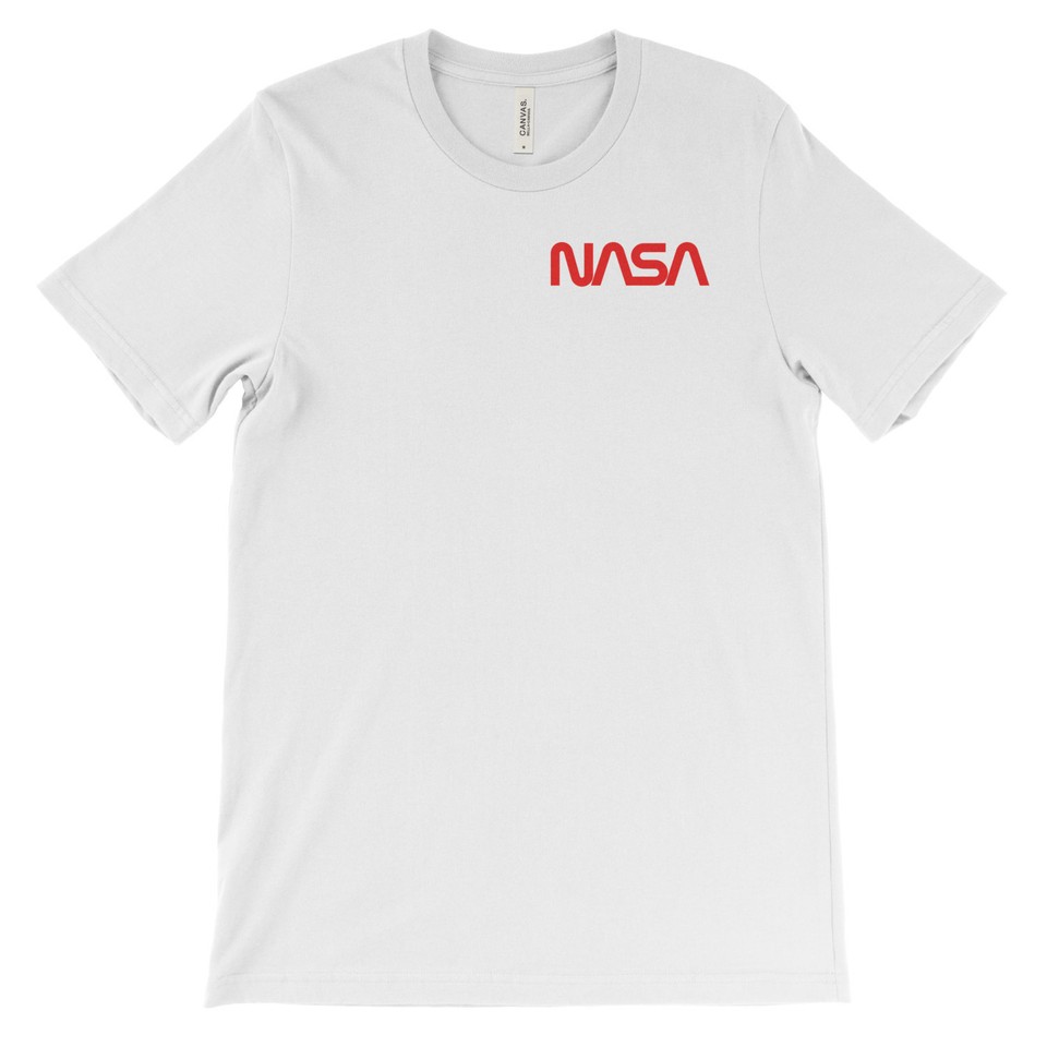 NASA T-Shirt, Text Logo. Cotton Tee on Black White or Gray. Space ...